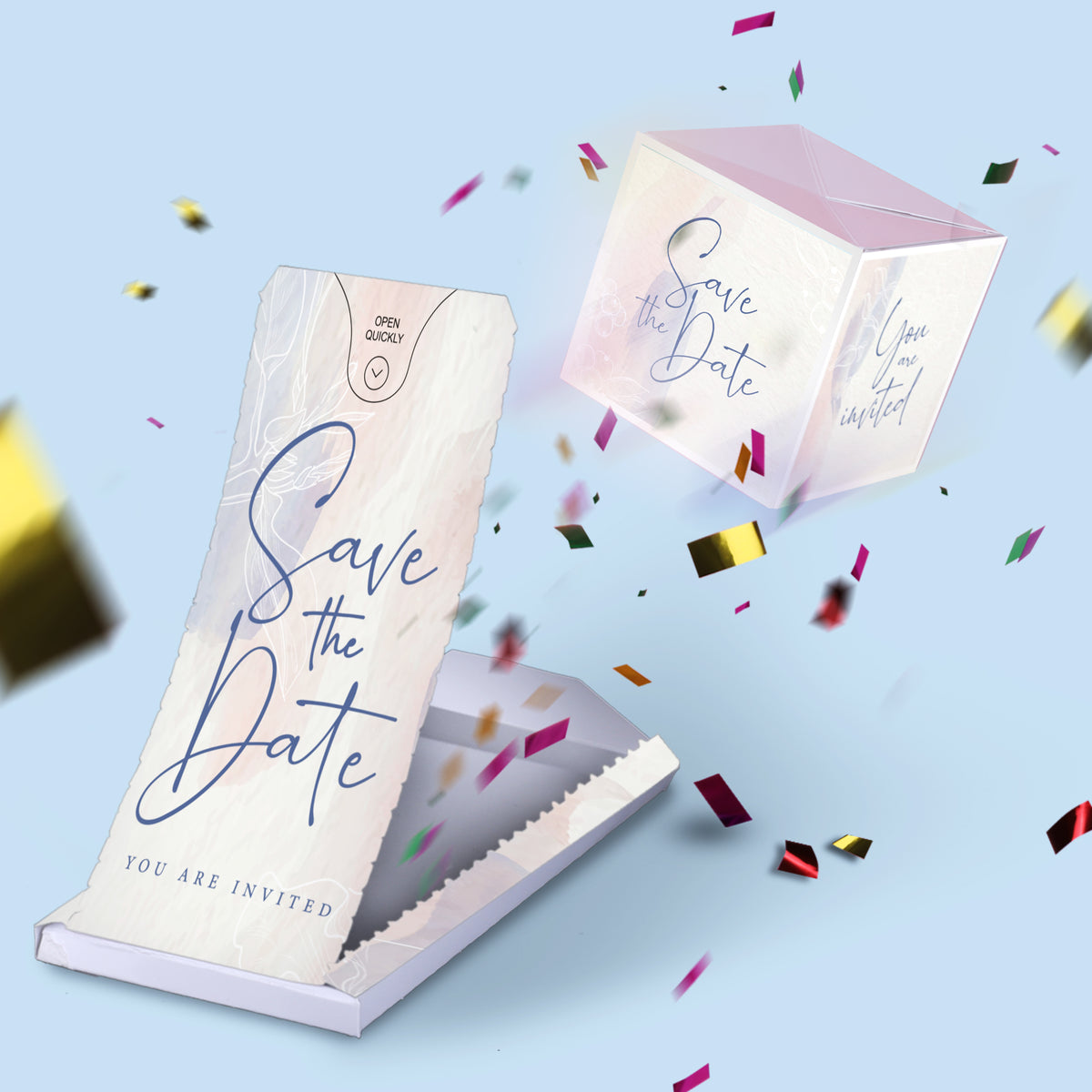 «BOOM Card» Invitation Cards, exploding confetti card (elegant style ...